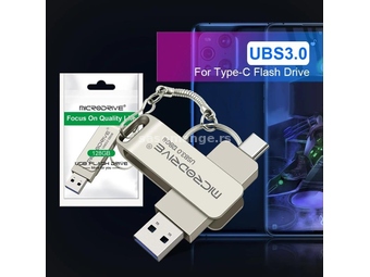 NOVO Metalna USB Fles 3.0 od 64GB za kompjutere i pametne telefone Tupe C