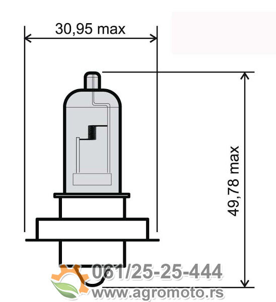 Sijalica 12V 15W P26S RMS Plava