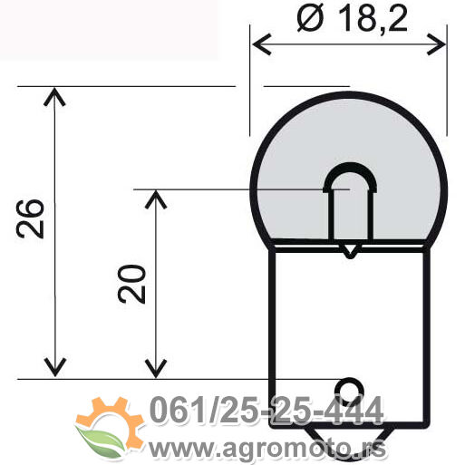 Sijalica 12V 5W BA15S G18 RMS