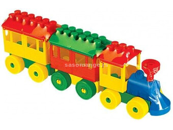 Dečija igračka kocke za slaganje - Vozić 2 vagona 32x6x10cm ( 036704 )