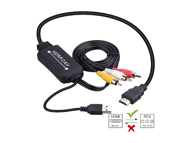 HDMI NA AV kabl konvertor sa dodatnim  USB napajanjem!