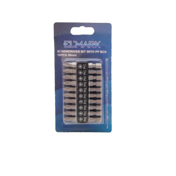 SCREWDRIVER BIT WITH PP BOX 10PCS 50mm