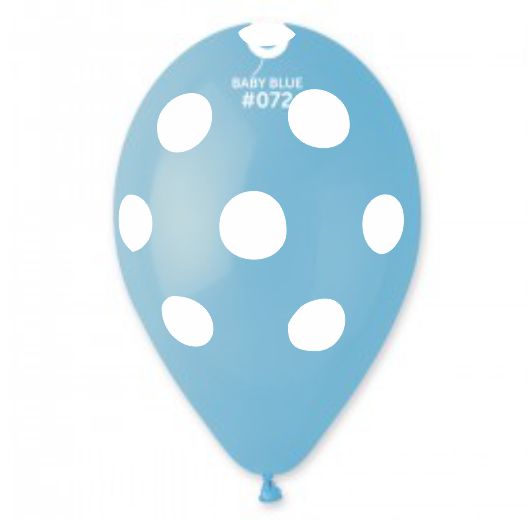 Štampani baloni tačkice baby plava 072