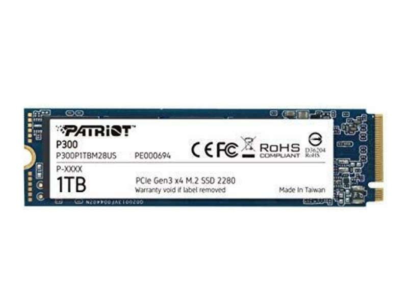 PATRIOT P300 1TB, M.2 NVME PCIE 3.0, 2100MBS/1650MBS, P300P1TBM28 CENA
