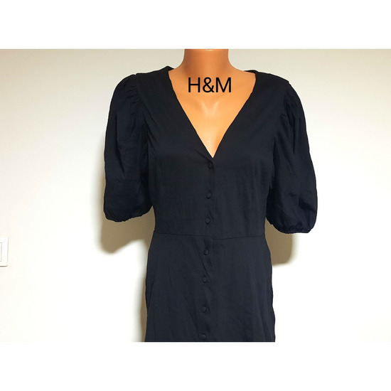 H&M crna pamucna haljina M