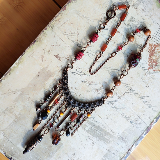 Boho ogrlica - bakar