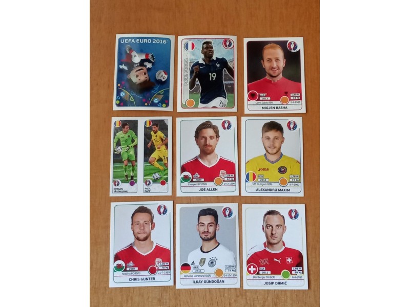 Euro 2016 - Lot Od 9 Panini Sličica -