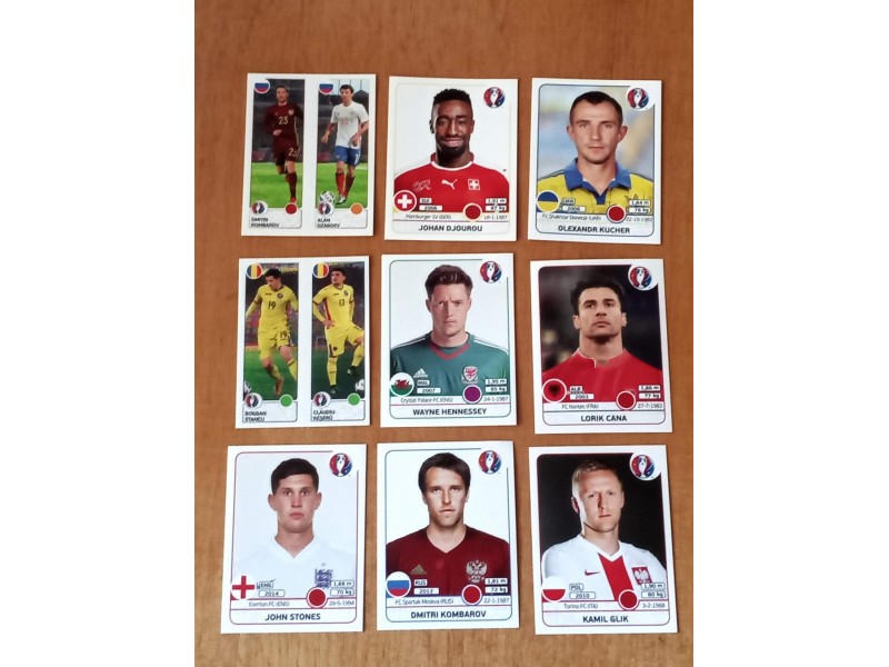 Euro 2016 - Lot Od 9 Panini Sličica -