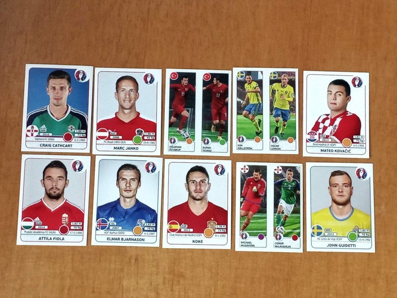 Euro 2016 - Lot Od 10 Panini Sličica -