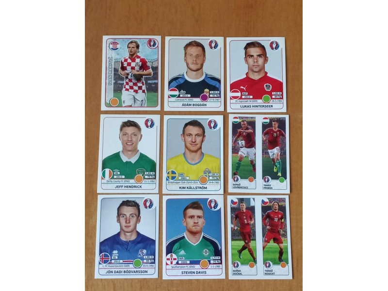 Euro 2016 - Lot Od 9 Panini Sličica -