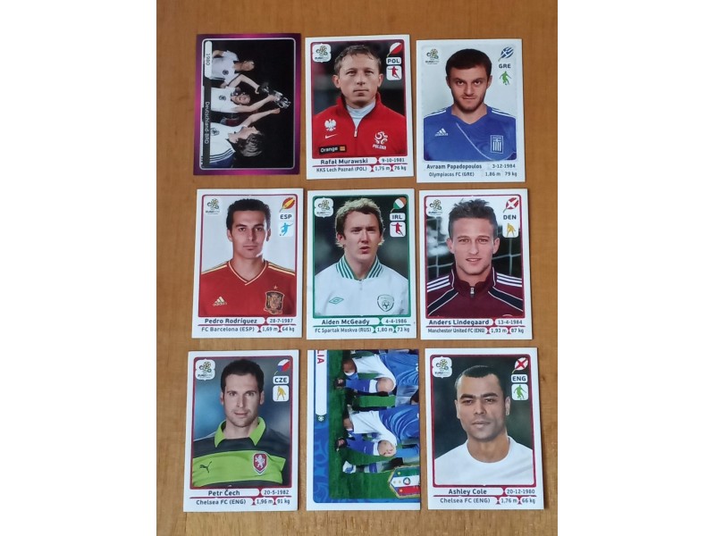 Euro 2012 - Lot Od 9 Panini Sličica -