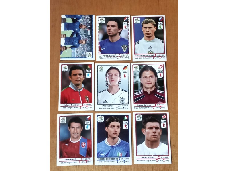 Euro 2012 - Lot Od 9 Panini Sličica -