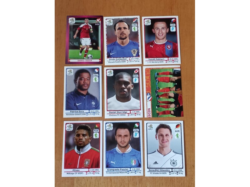 Euro 2012 - Lot Od 9 Panini Sličica -
