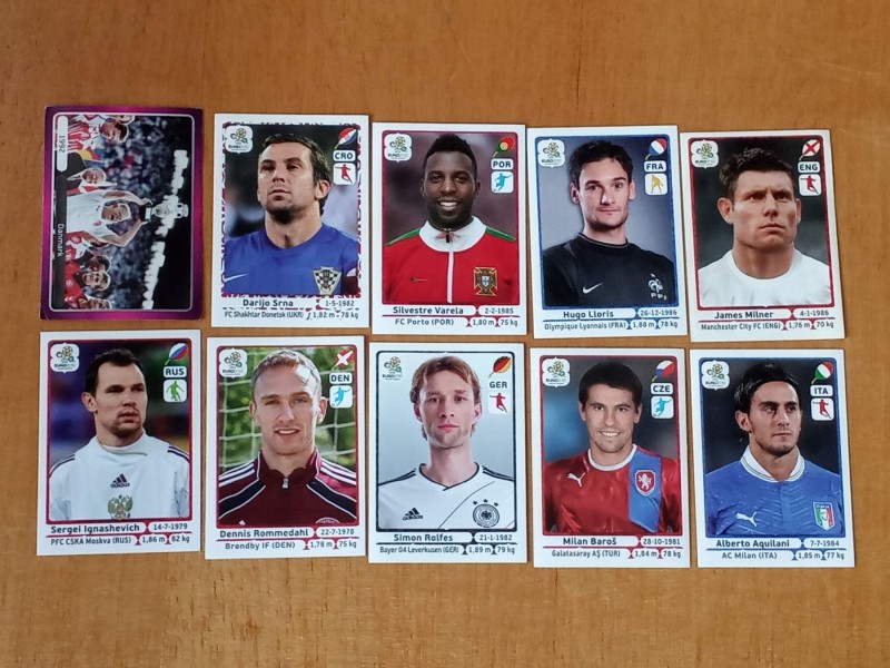 Euro 2012 - Lot Od 10 Panini Sličica -