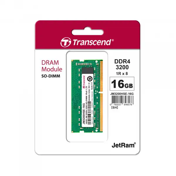 Transcend DDR4 16GB JM 3200Mhz SO-DIMM 1Rx8 2Gx8 CL22 1.2V ( JM3200HSE-16G )