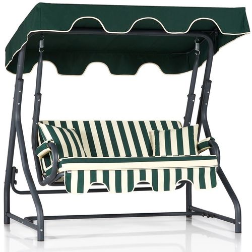 Morus 2 - Green, White, Black Green White Black Garden Double Swing Chair