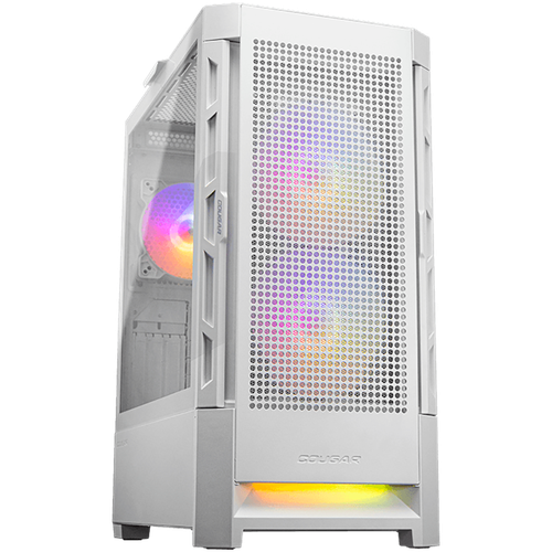 COUGAR | Duoface RGB White | PC Case | Mid Tower / Airflow Front Panel / 2 x 140mm &amp; 1x 120mm ARGB Fans incl. / TG Left Panel