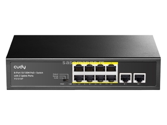 FS1010P 8-Port 10/100M PoE+ Switch with 2 Uplink Ports