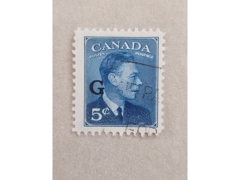 Canada 1950 George VI 5c Preštampana "G"