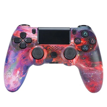 WIRELESS GAMING CONTROLLER GAMEPAD FOR PS4 GAME JOYSTICK WITH SPEAKER AND STEREO HEADSET JACK - PURPLE STARRY SKY