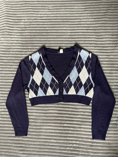 H&M Argyle cardigan - kardigan sa argil dezenom