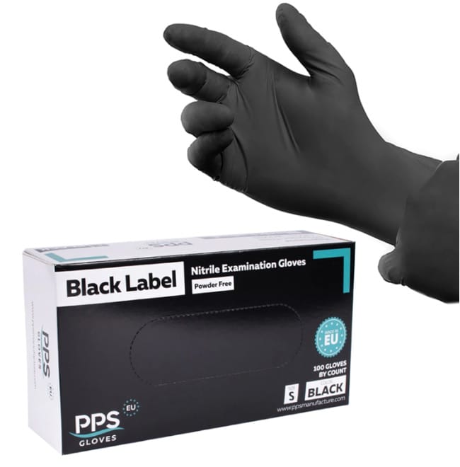 PPS GLOVES crne nitrilne rukavice