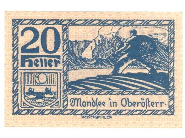 Austrija 20 heller 1920 UNC notgeld Mondsee