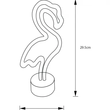 LED stona lampa Neon Flamingo 3xAA ili 5VDC ZUMA LINE