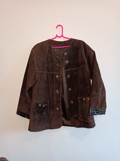 Vintage kožna jakna sa vezom