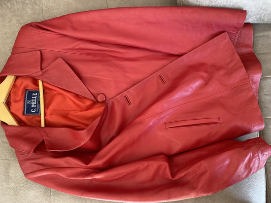 crvena kožna jakna - sako- rasprodaja