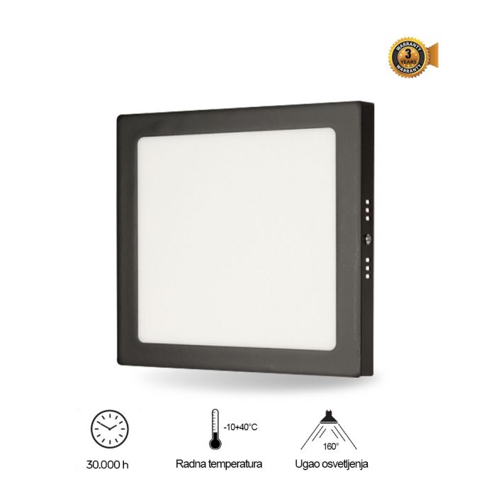 BLACK LED panel 24W kocka nadgradni