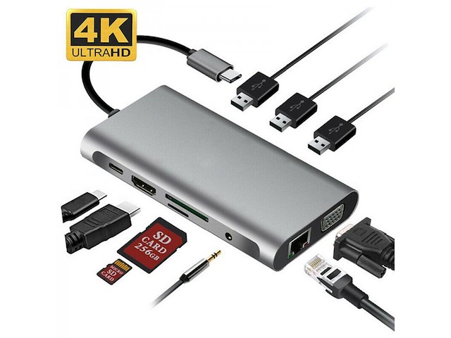 10u1 USB-C 4K HDMI VGA LAN USB Hub Macbook air pro m1