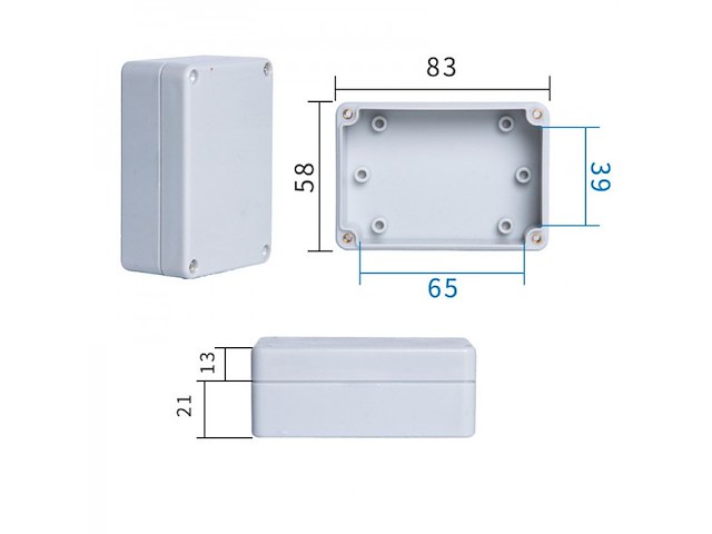 Kutija plastična 85x58x34mm