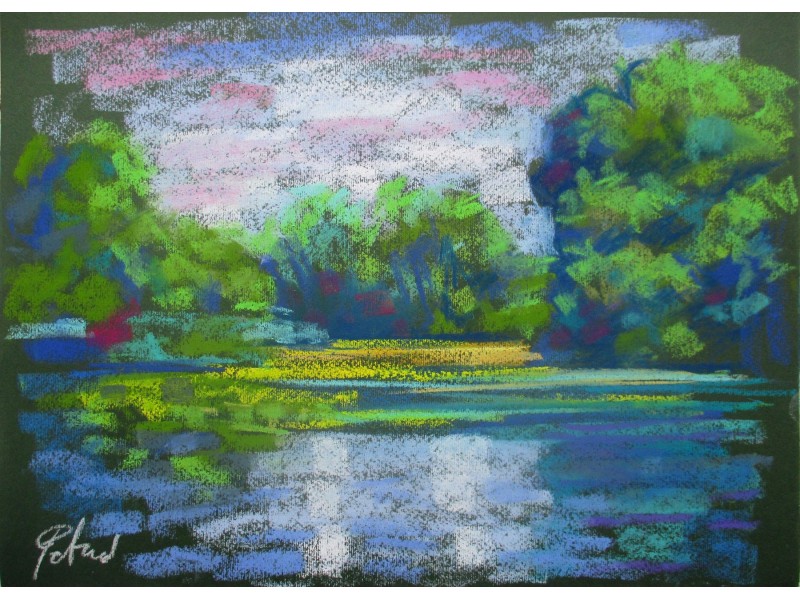 Jezero - pastel 25 x 35 cm.