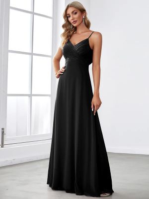 Crna haljina na bretele 80026bk