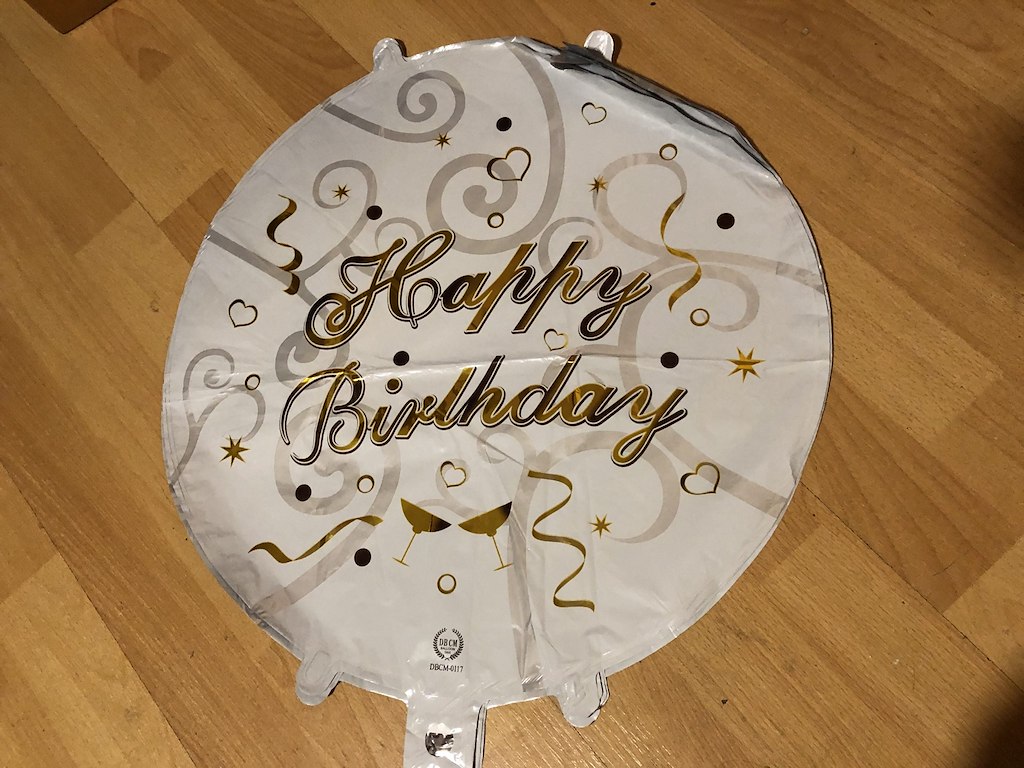 Helium Happy Birthday – balon 40 cm kom – Šifra 57