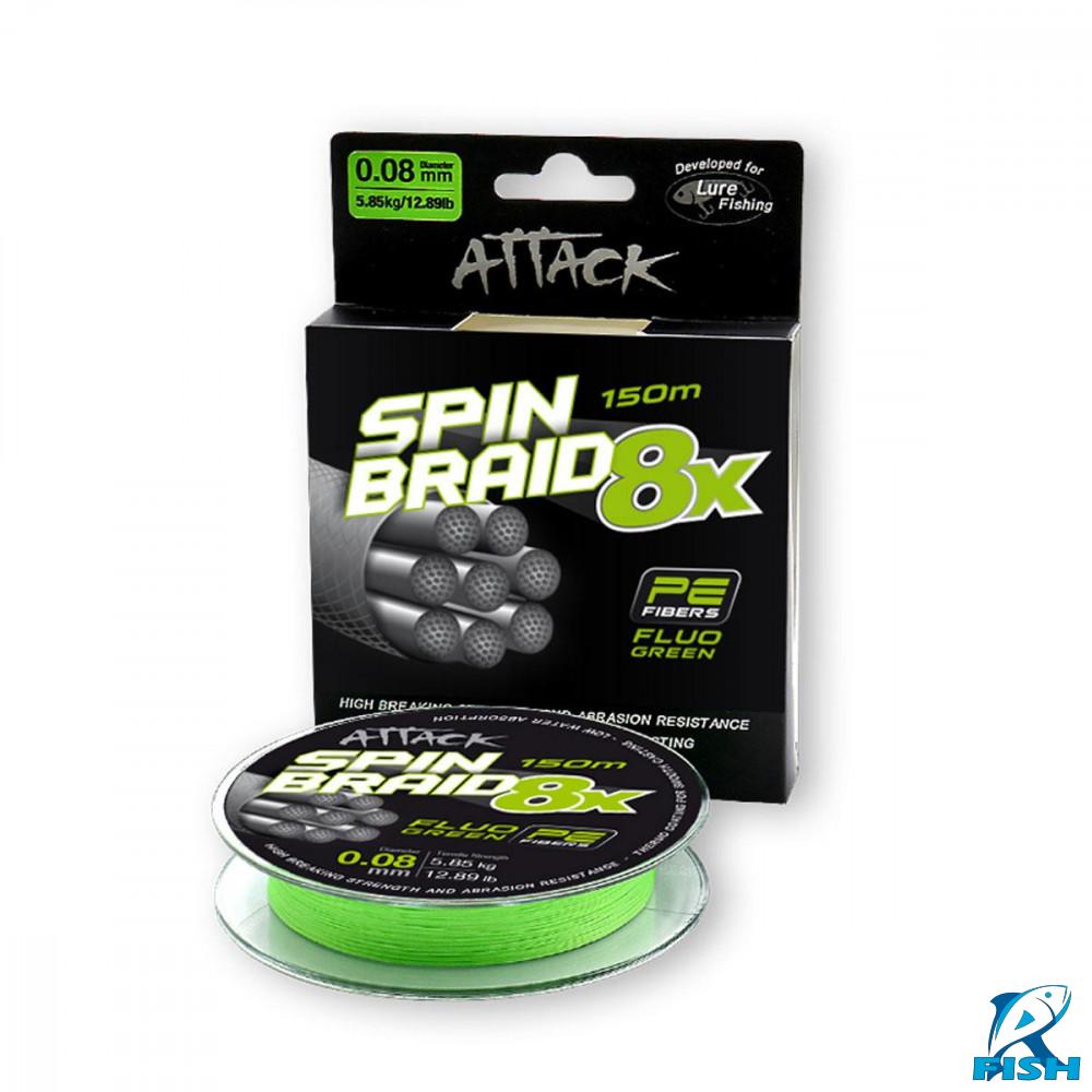 Upredena Struna Formax Attack Spinbraid X8 150m Fluo Green