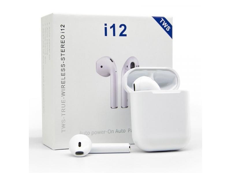 AIRPODS BLUETOOTH SLUSALICE I12 TWS BELE HQ