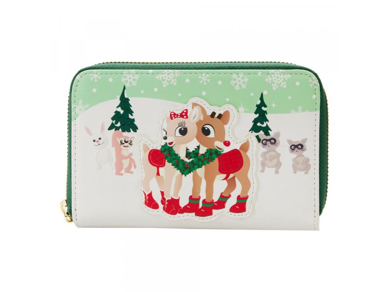 LOUNGEFLY RUDOLPH MERRY COUPLE ZIP AROUND WALLET