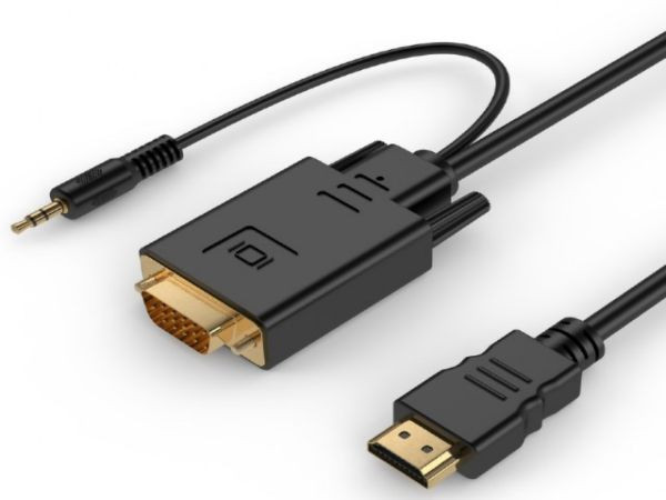 HDMI NA VGA ADAPTER + AUDIO GEMBIRD A-HDMI-VGA-03-6, KABL 1,8M