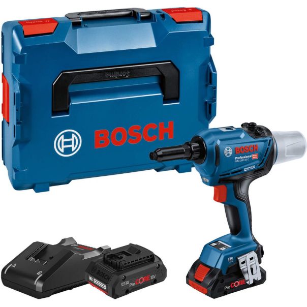 BOSCH Aku pištolj za pop nitne GRG 18V-16 C, 2x4,0Ah ProCORE u L-Boxx koferu, brzi punjač