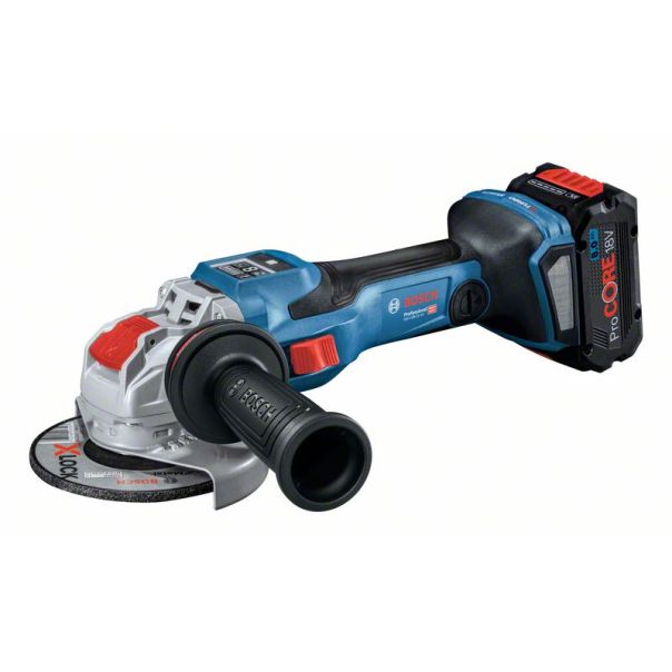 BOSCH Aku ugaona brusilica BITURBO X-LOCK GWX 18V-15 SC, SOLO u L-BOXX 136 sa štitnikom, Bluetooth