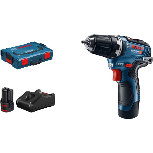 BOSCH Aku bušilica-odvrtač GSR 12V-35 u L-BOXX 102 sa 2 x 3,0 Ah , brzi punjač