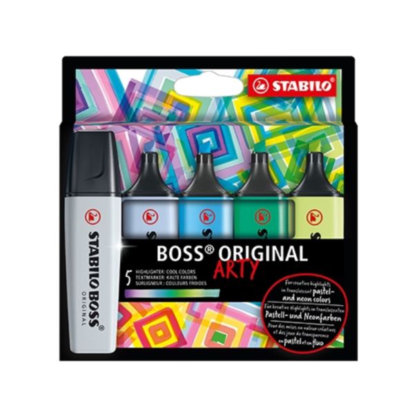 STABILO Tekst markeri Boss original Arty, hladne boje, set 1/5