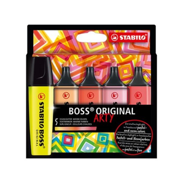 STABILO Tekst markeri Boss original Arty, tople boje, set 1/5