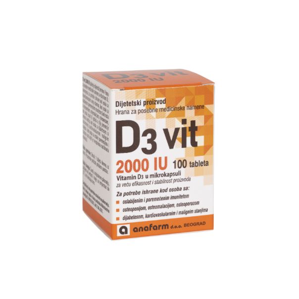 ANAFARM Vitamin D3 2000 IU, 100 tableta