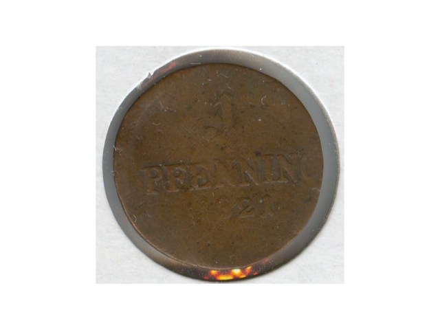 Nemacka 1 pfenning 1821 Bavaria