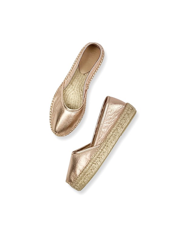 Kožne espadrile TABASCO Rose Gold