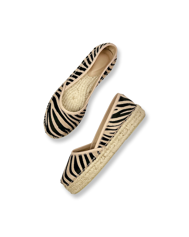 Kožne espadrile TABASCO sa dezenom bež zebra