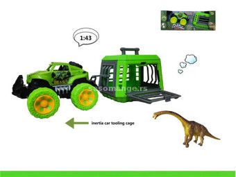Set za igru - džip sa kavezom i dinosaurusom ( 365535 )